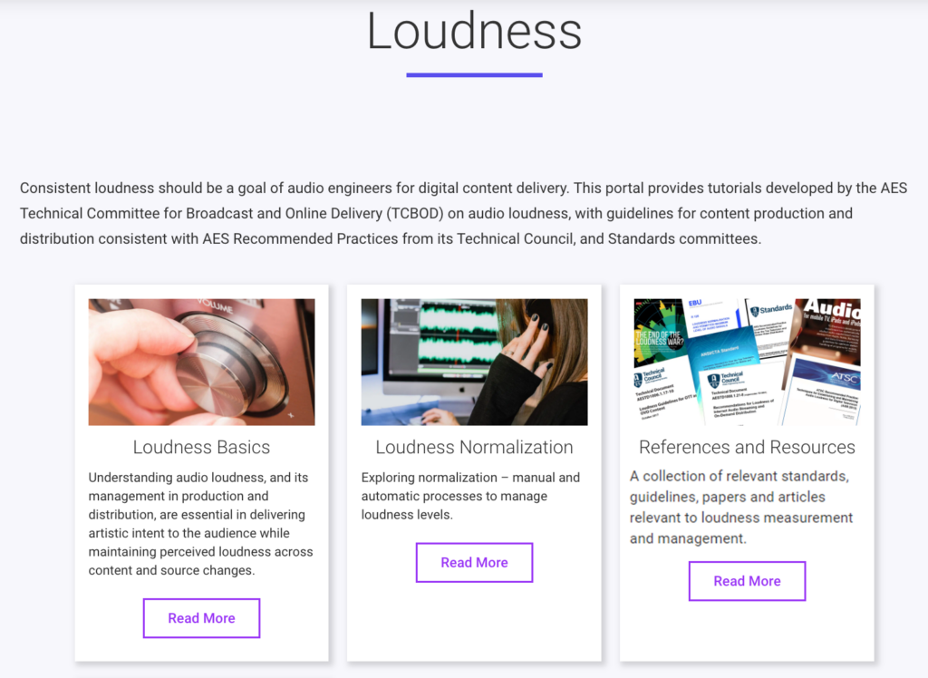 AES Launches Audio Loudness Web Portal - AES
